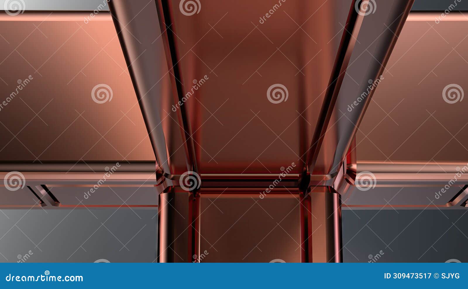 Cube Copper Metal Lump Shape Geometry Elegant and Modern 3D Rendering ...