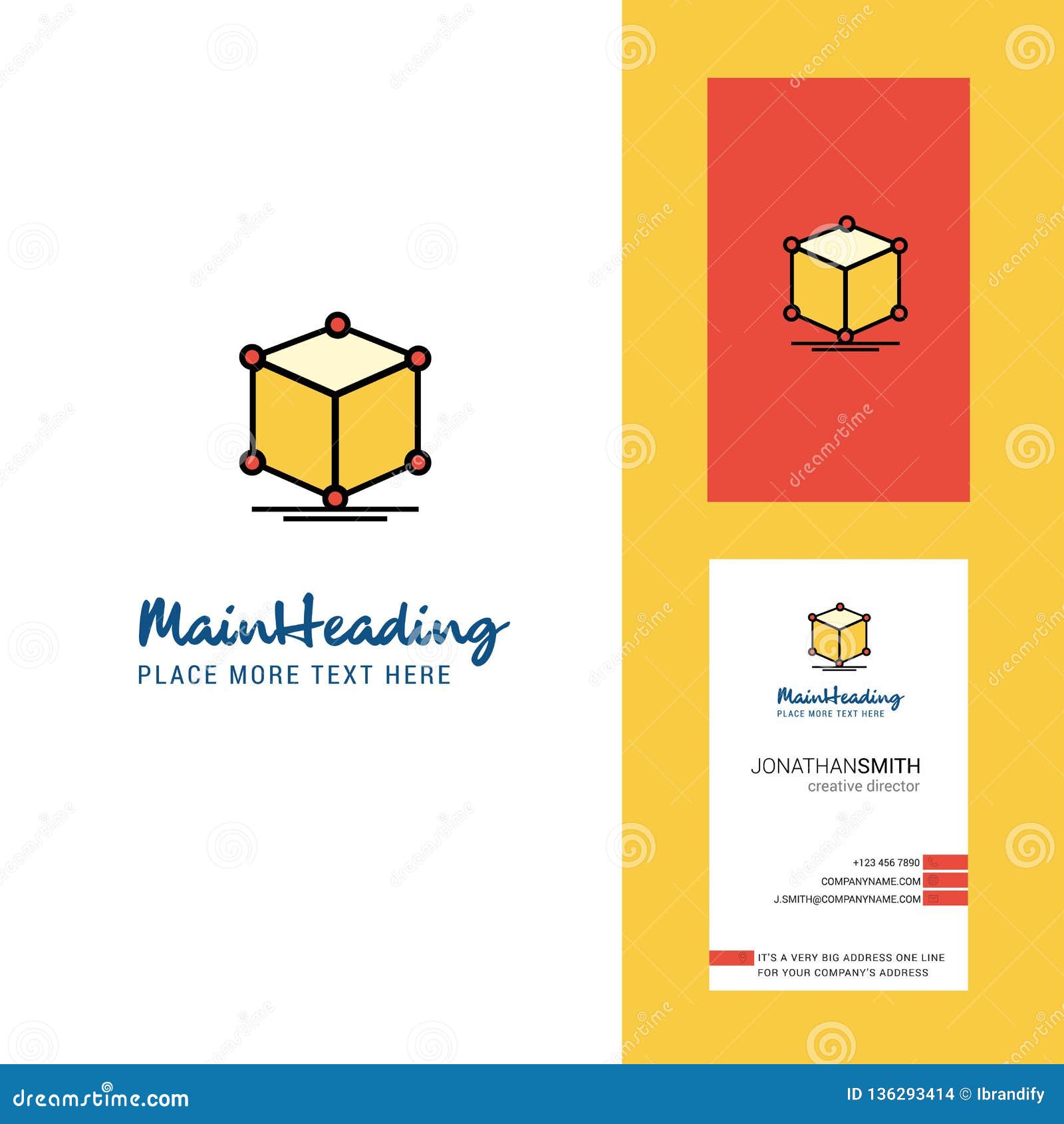 Cube Creative Logo and Business Card. Vertical Design Vector Stock ...