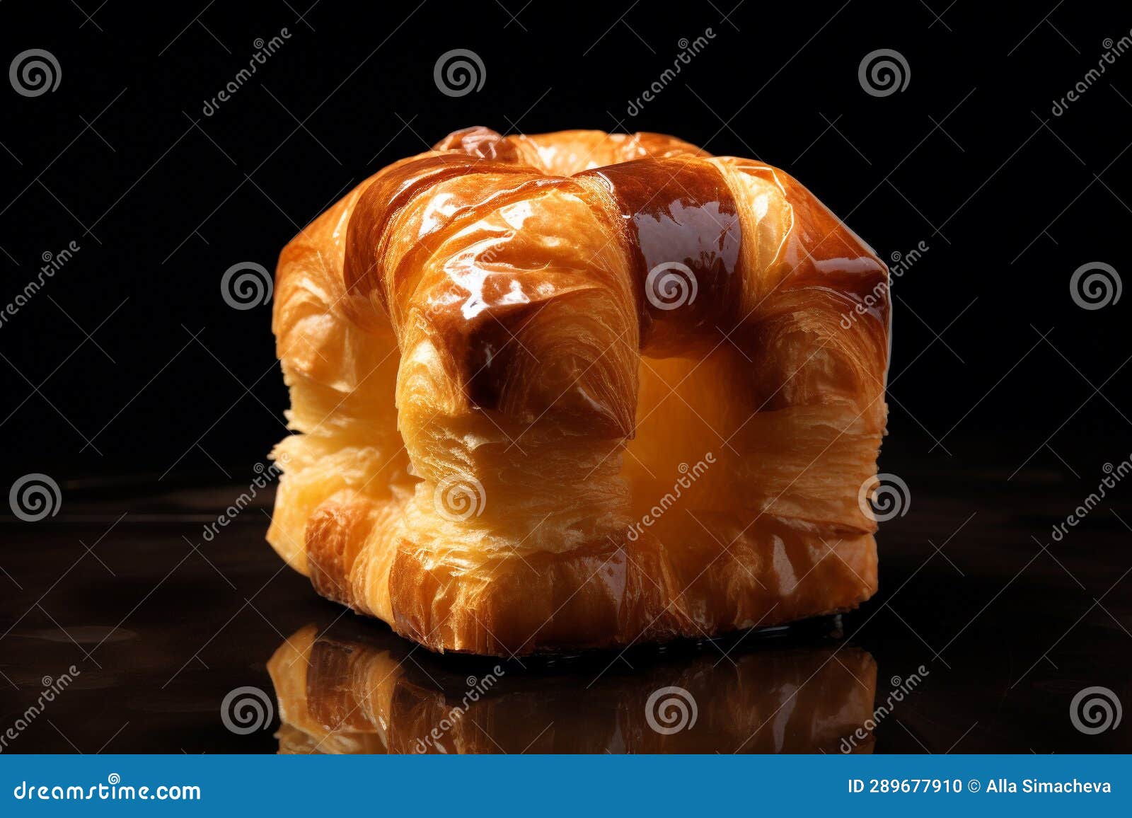 Cube Croissant Close Up. Generative Ai Stock Illustration ...