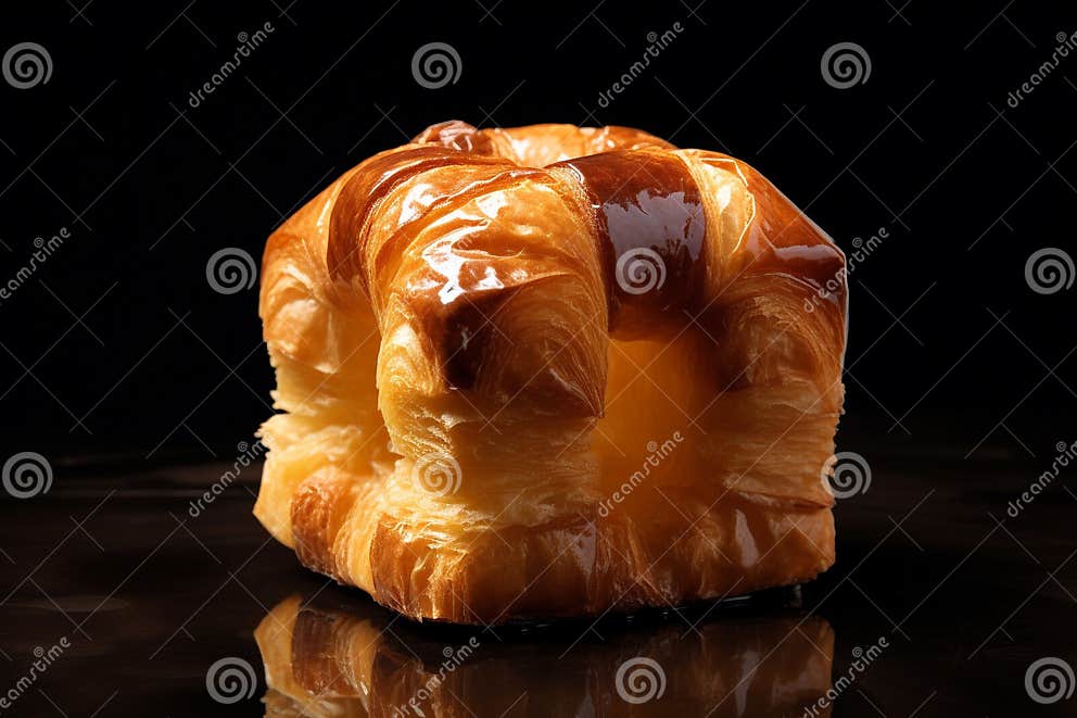Cube Croissant Close Up. Generative Ai Stock Photo - Image of recipe ...