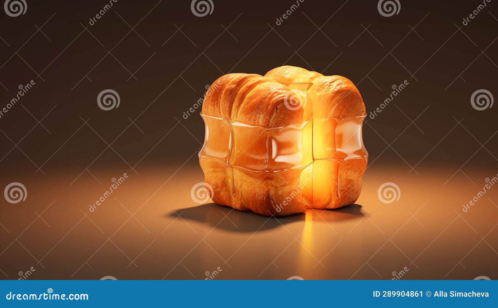 Cube Croissant Pop Art Style. Generative Ai Illustration Stock Image ...