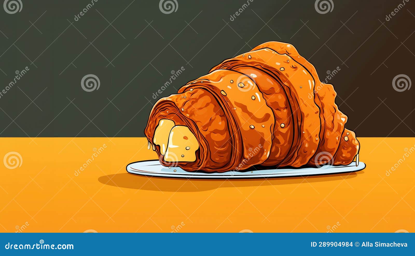 Cube Croissant Pop Art Style. Generative Ai Illustration Stock Photo ...