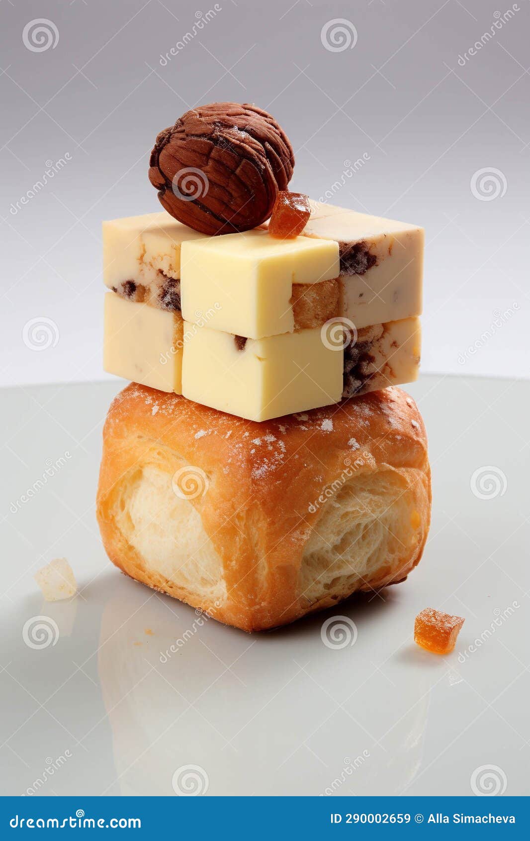 Cube Croissant Pop Art Style. Generative Ai Illustration Stock ...