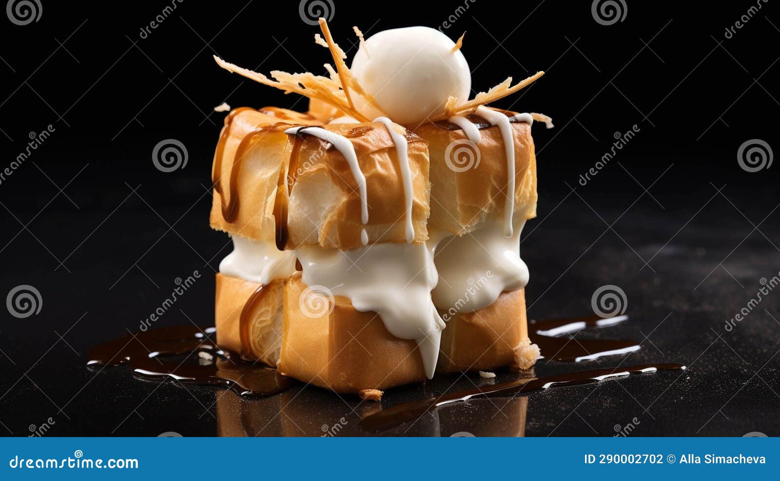 Cube Croissant Pop Art Style. Generative Ai Illustration Stock ...