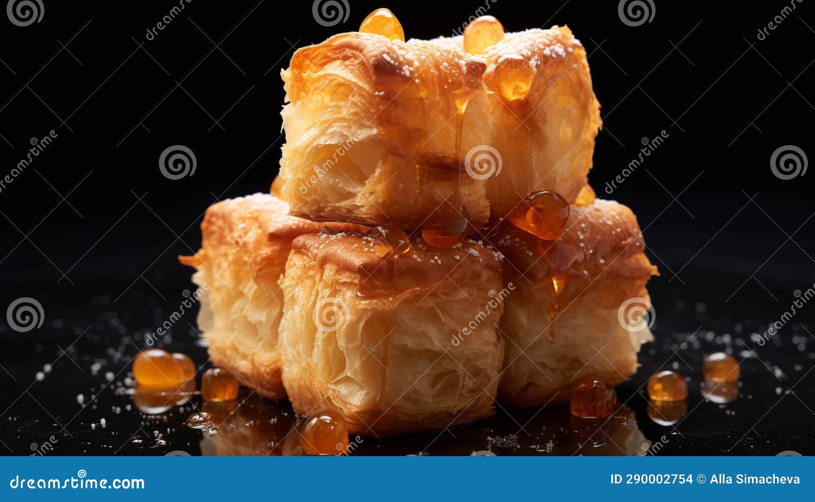 Cube Croissant Pop Art Style. Generative Ai Illustration Stock ...