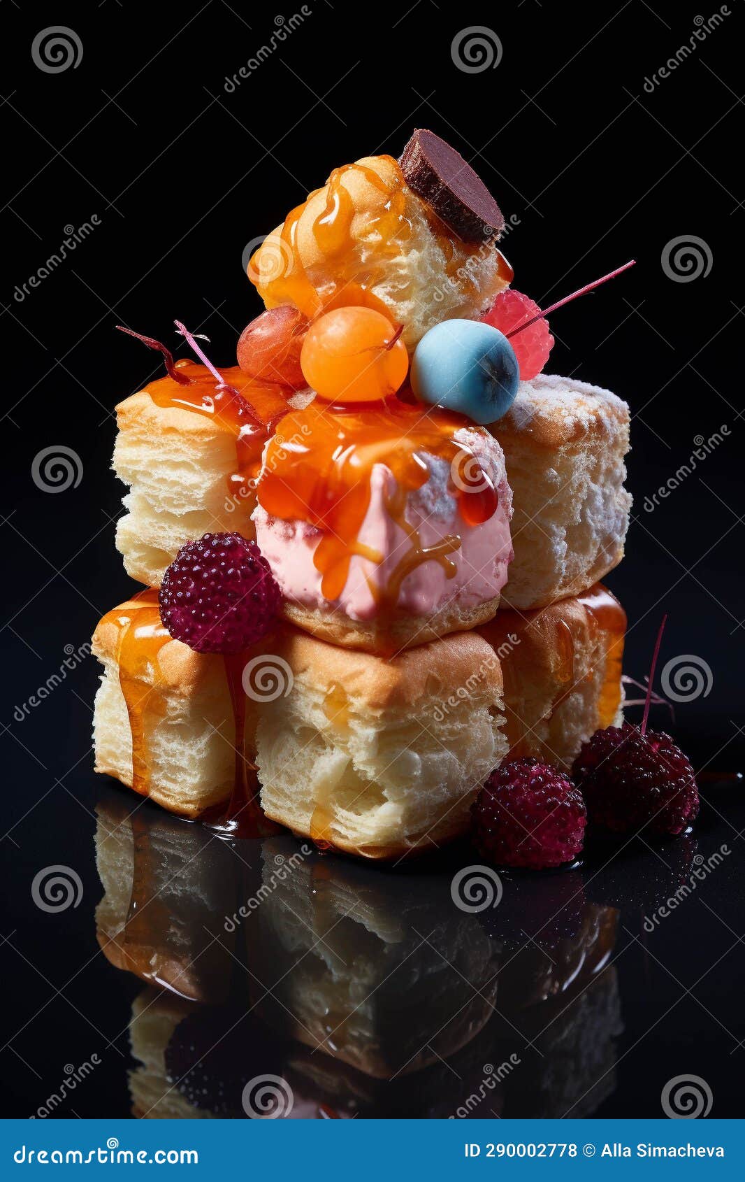 Cube Croissant Pop Art Style. Generative Ai Illustration Stock ...