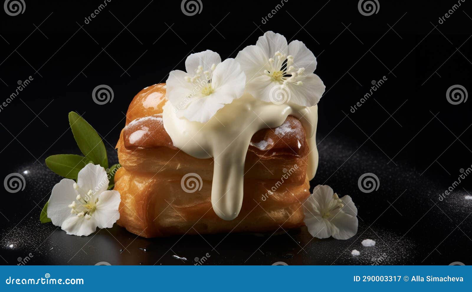 Cube Croissant Pop Art Style. Generative Ai Illustration Stock Image ...