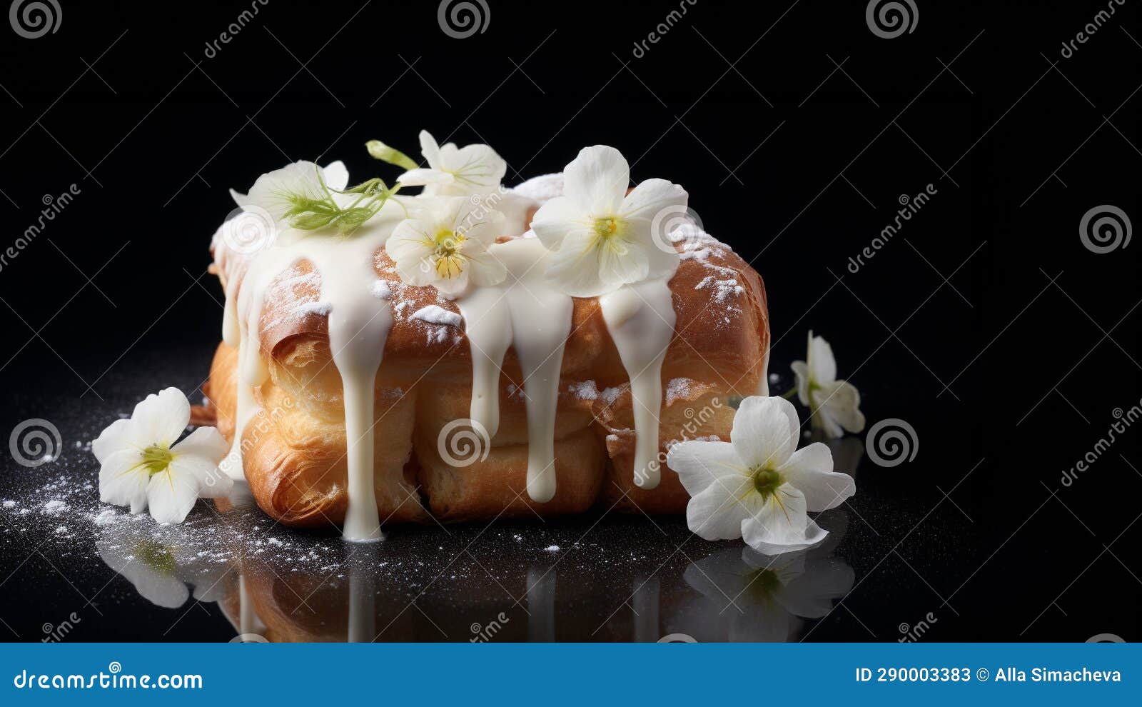 Cube Croissant Pop Art Style. Generative Ai Illustration Stock Image ...