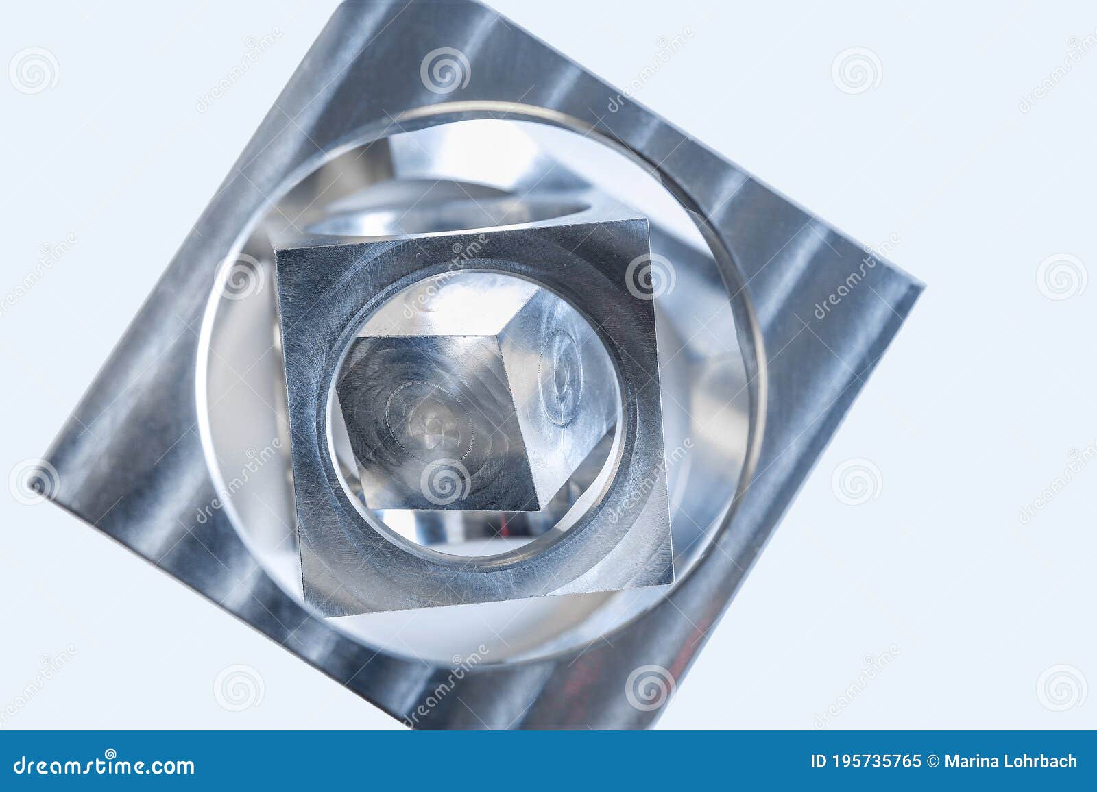 Cube in Cube, Workpiece on a CNC Milling Machine Stock Image - Image of ...