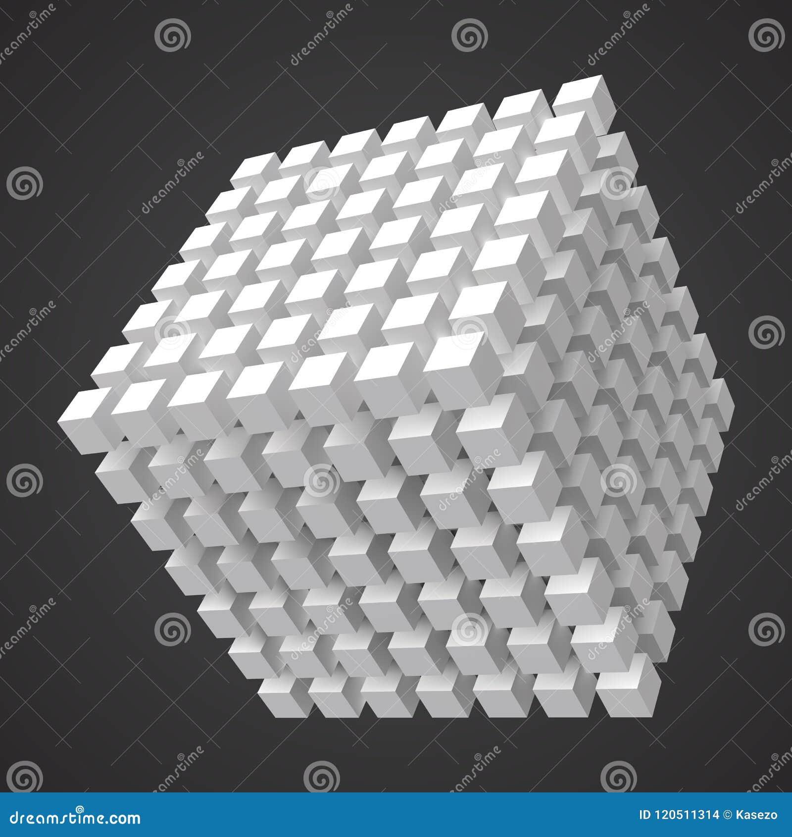 Cube of Cubes, 3d Style Vector Illustration Stock Vector - Illustration ...