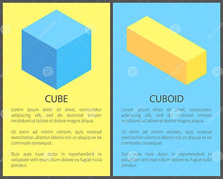 Cube and Cuboid Posters Set Vector Illustration Stock Vector ...
