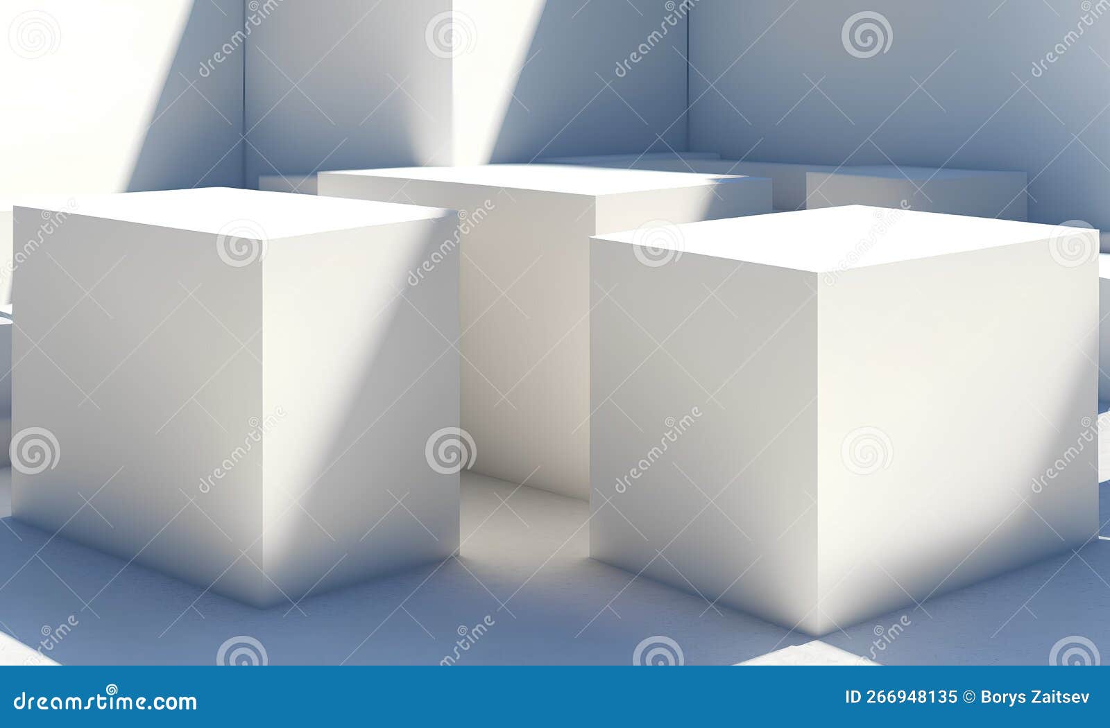 Cube and Cuboid White Geometric Shapes , Generated by Artificial ...