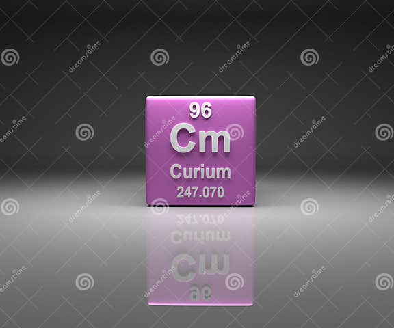 Cube with Curium Number 96 Periodic Table Stock Illustration ...