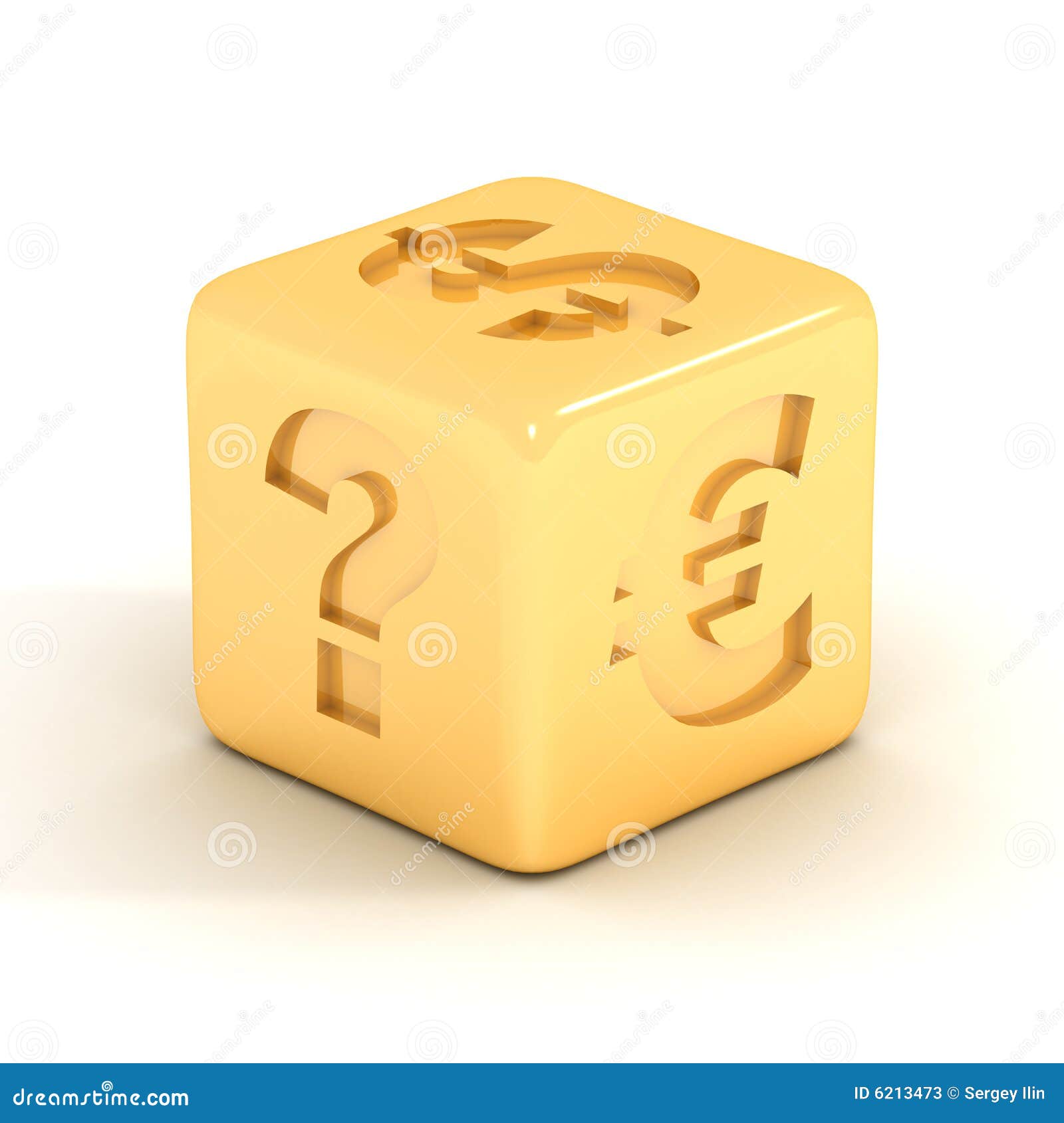 Cube with currency signs. stock illustration. Illustration of gold ...