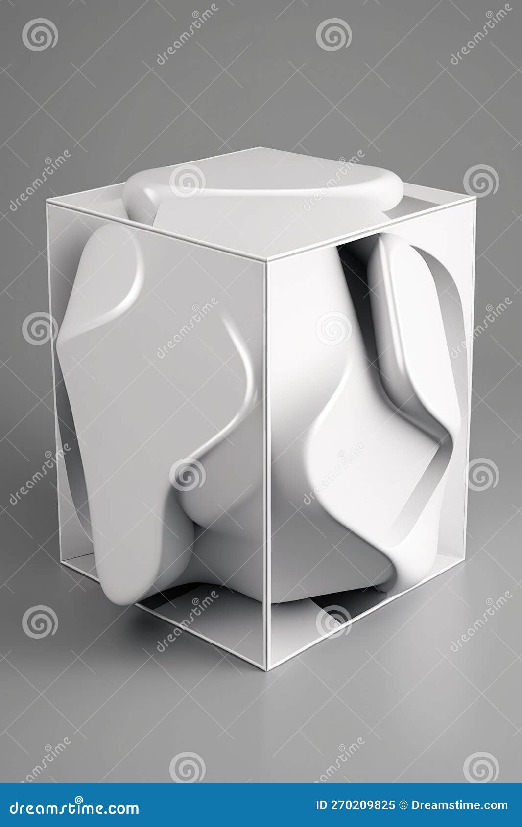 Cube with Curved Edges Podium, Empty Showcase for Packaging Product ...