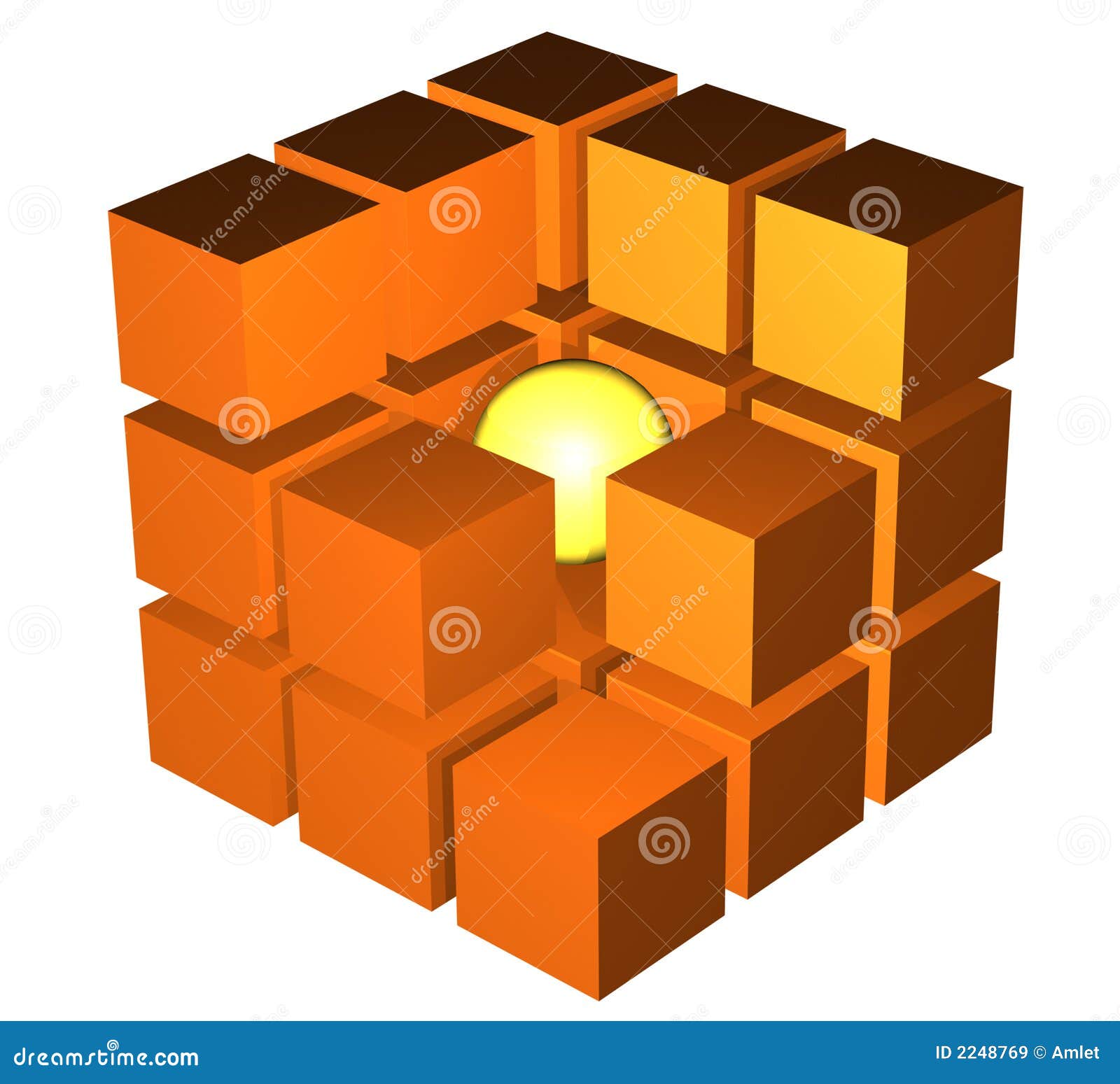 Cube in a cut stock illustration. Illustration of color - 2248769