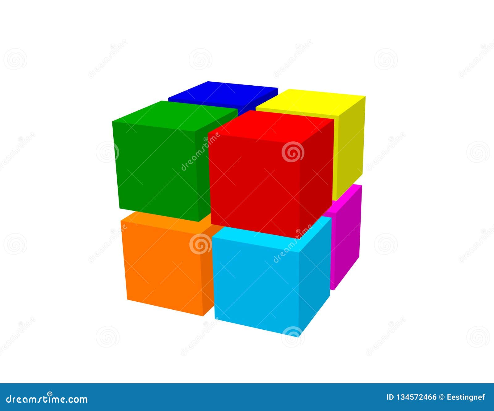 Cube 3d Abstrait Des Cubes D'isolement Sur Le Fond Blanc Illustration ...