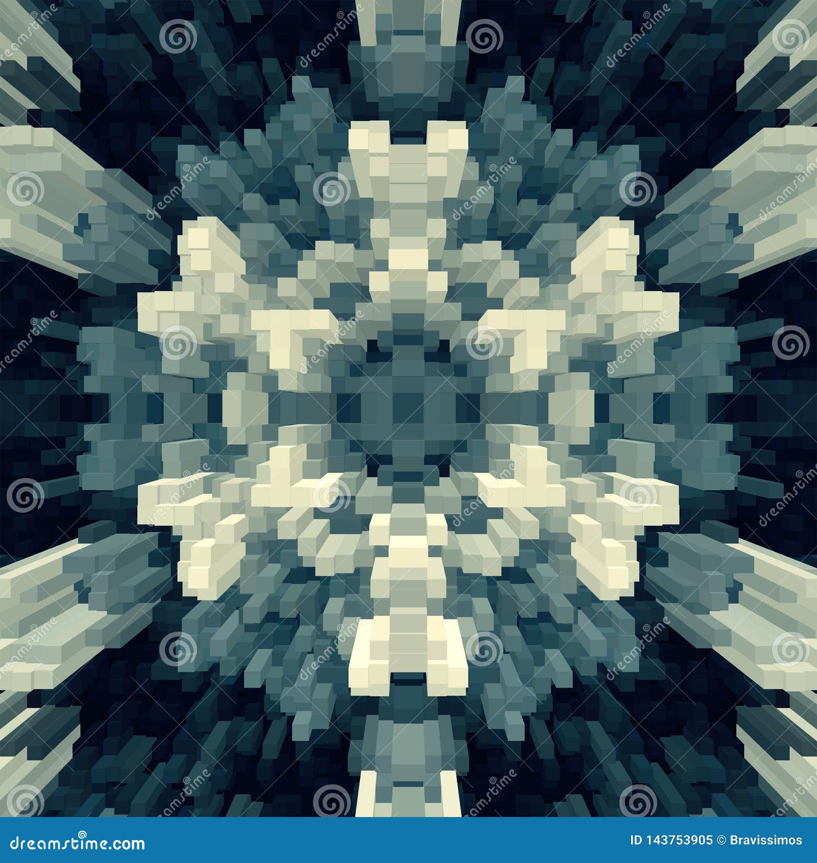 Cube 3d Extrude Symmetry Background, Render Simple Stock Illustration ...