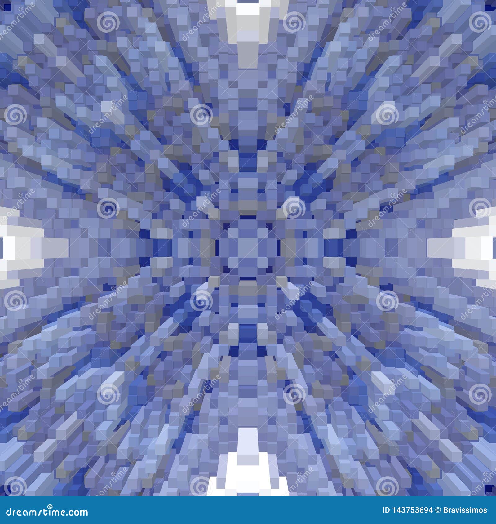 Cube 3d Extrude Symmetry Background, Repeat Render Stock Illustration ...