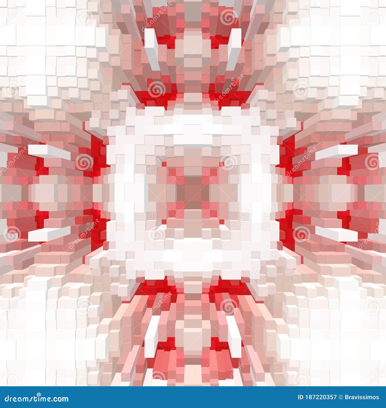 Cube 3d Extrude Symmetry Background, Render Simple Stock Image ...