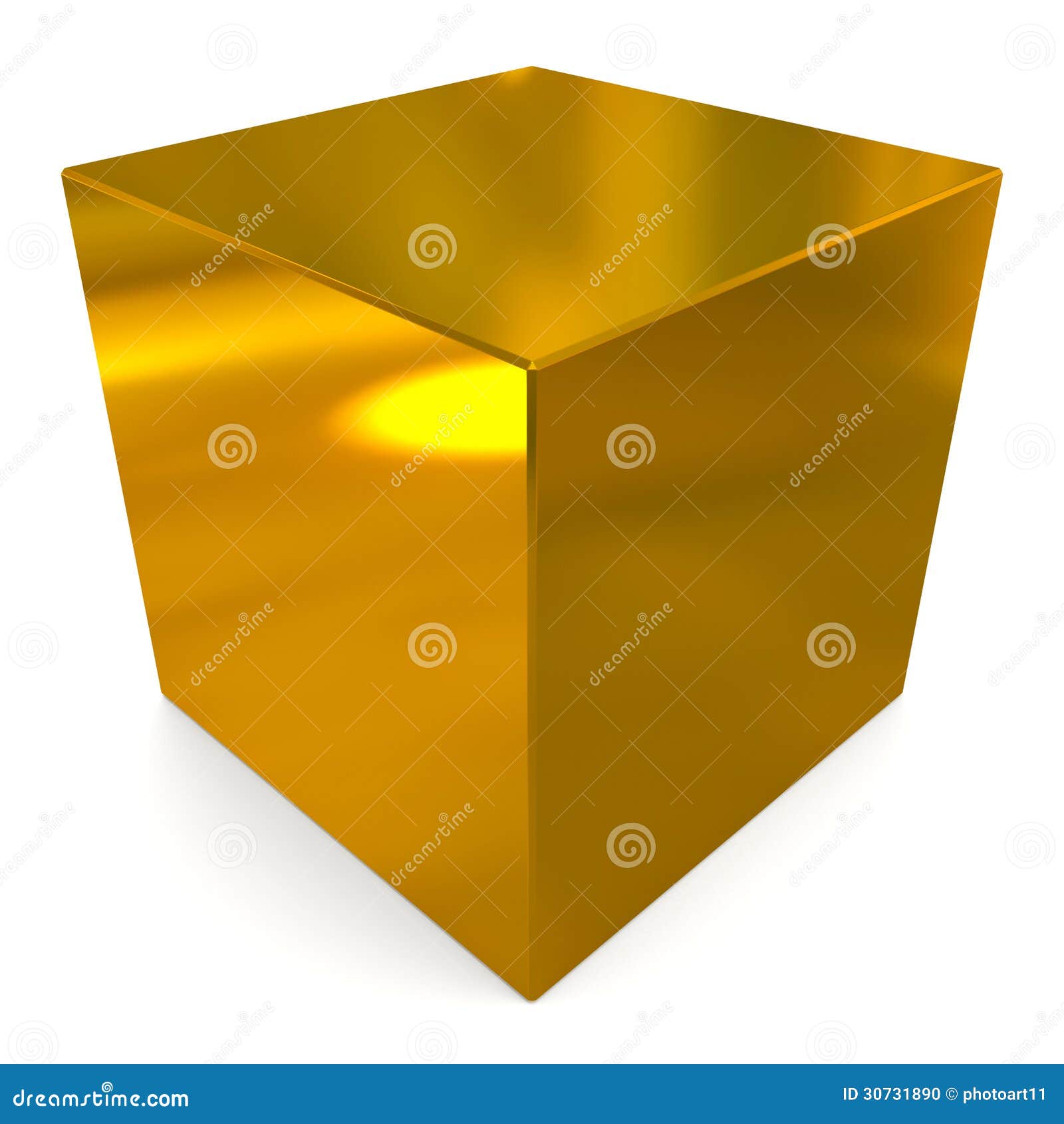 Cube 3d golden stock illustration. Illustration of valuable - 30731890
