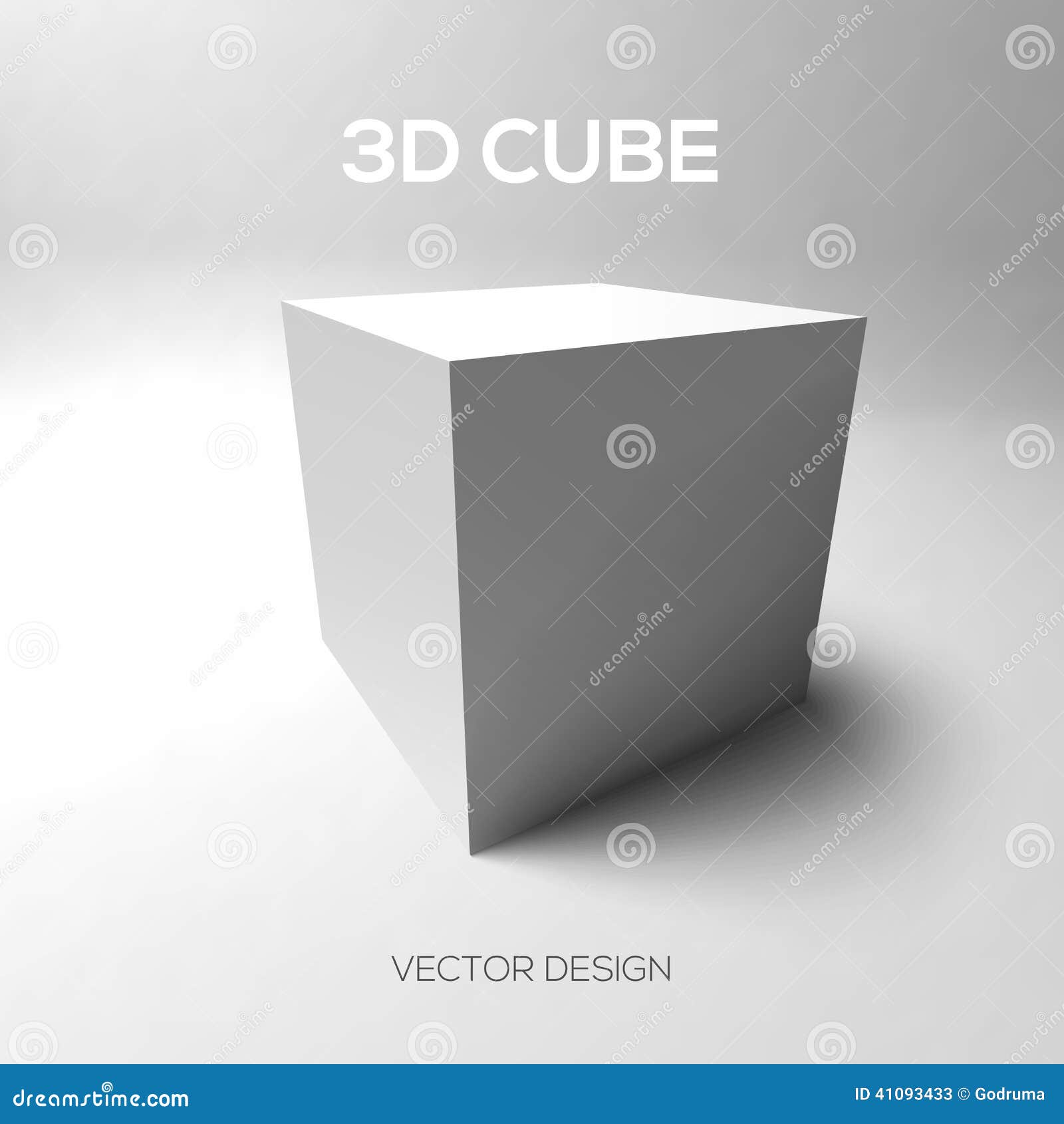 Cube 3D on Gray Background. Vector Illustration. Stock Vector ...
