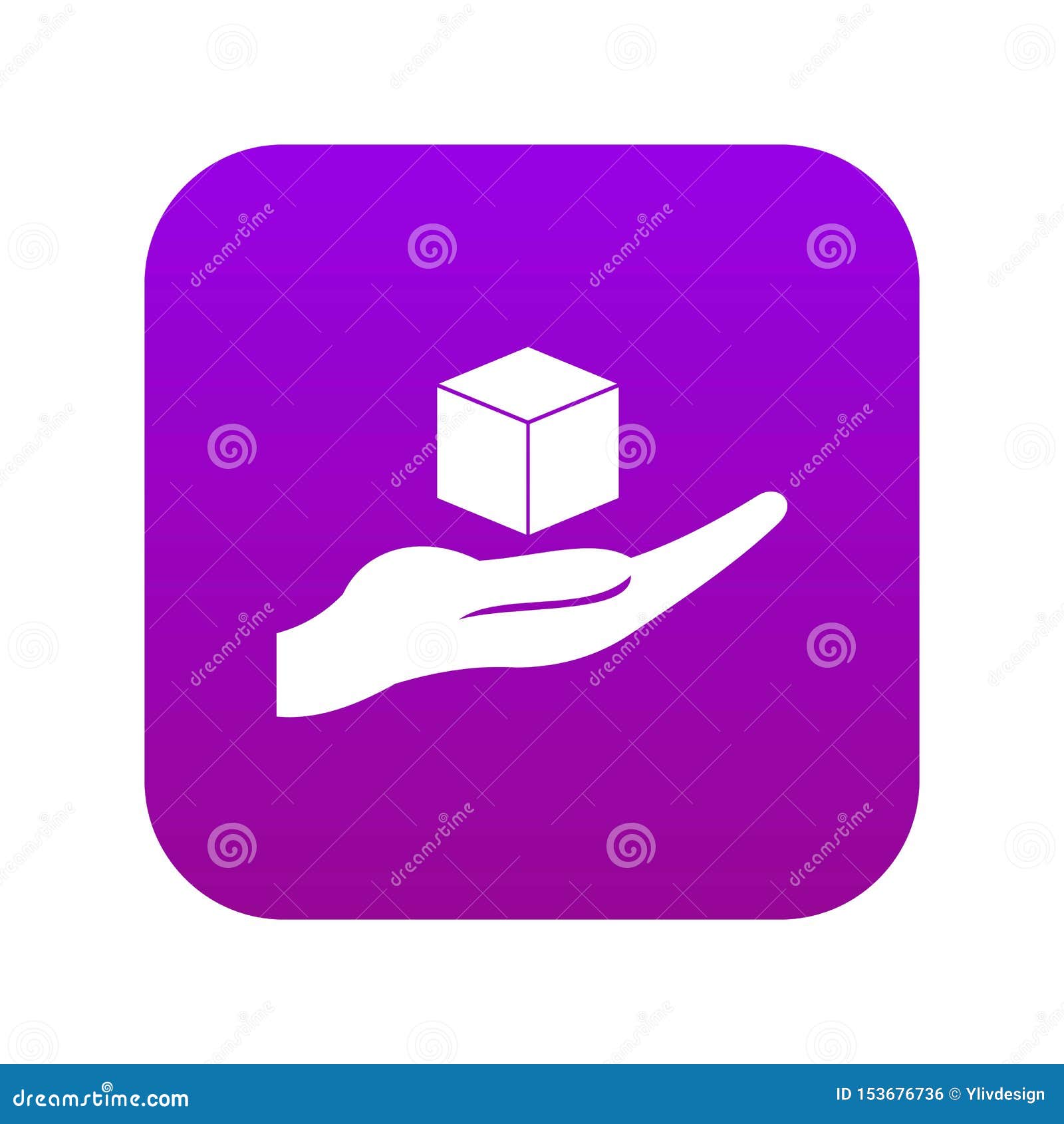 Cube 3d Model Icon Digital Purple Stock Vector - Illustration of ...