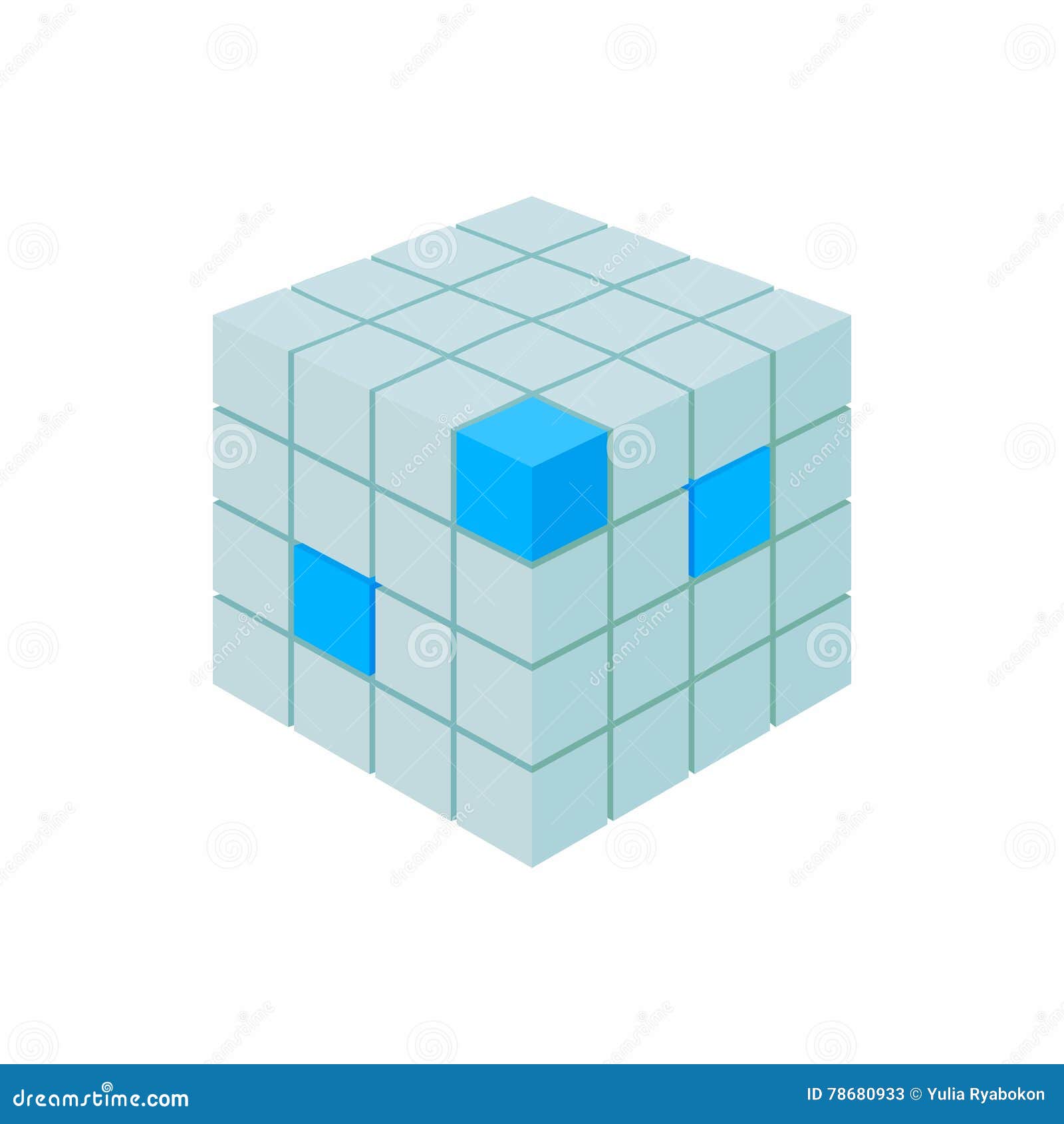 Cube Database Icon, Cartoon Style Stock Vector - Illustration of ...
