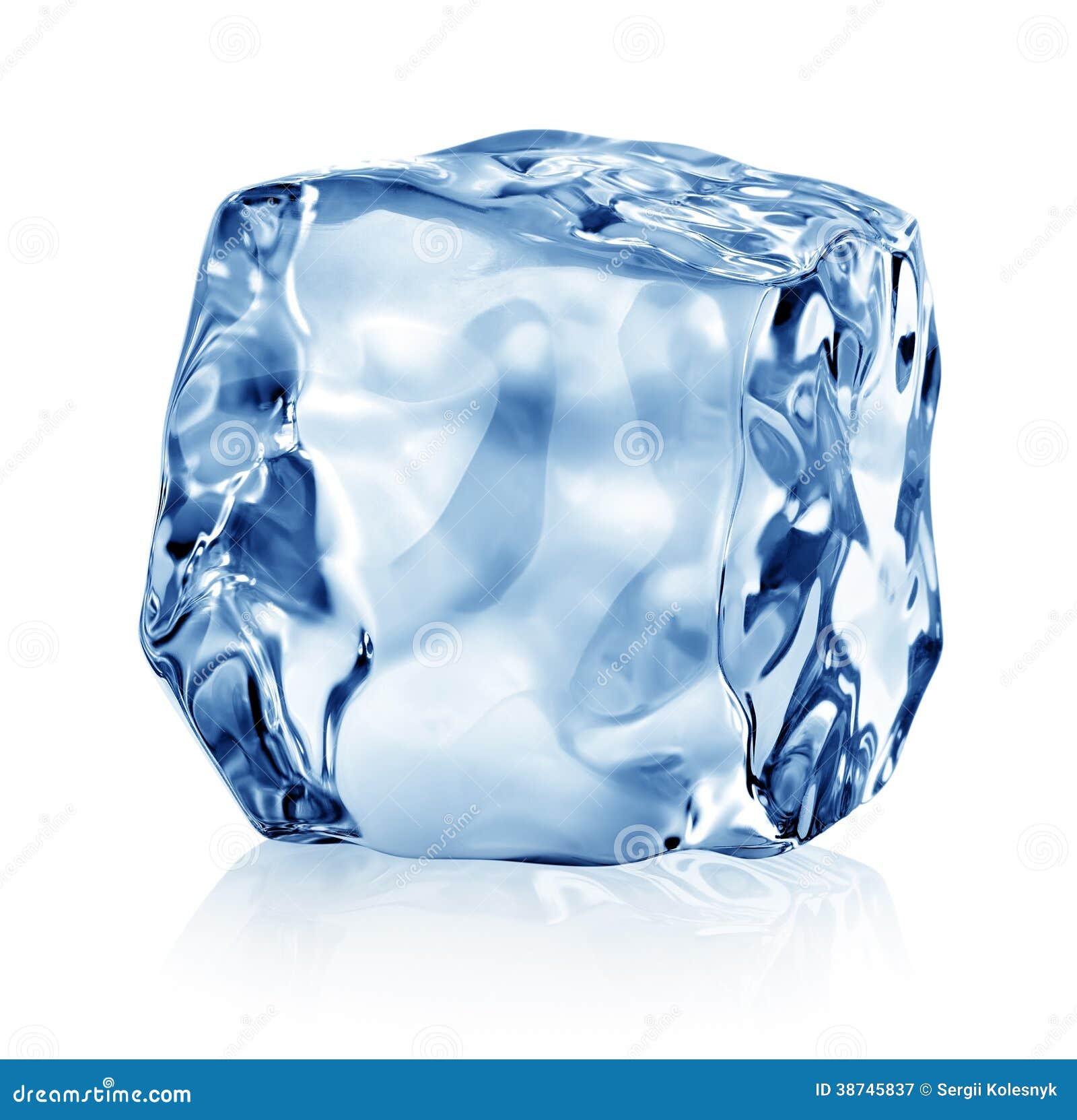 Cube de glace bleue image stock. Image du transparence - 38745837