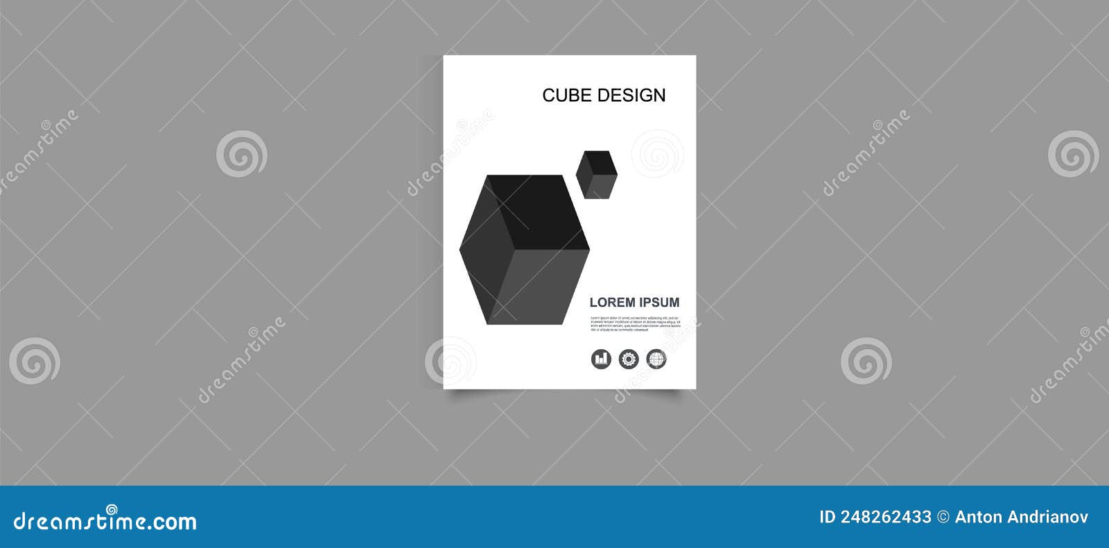 CUBE DESIGN. A4 Brochure with 3d Cube Stock Vector - Illustration of ...