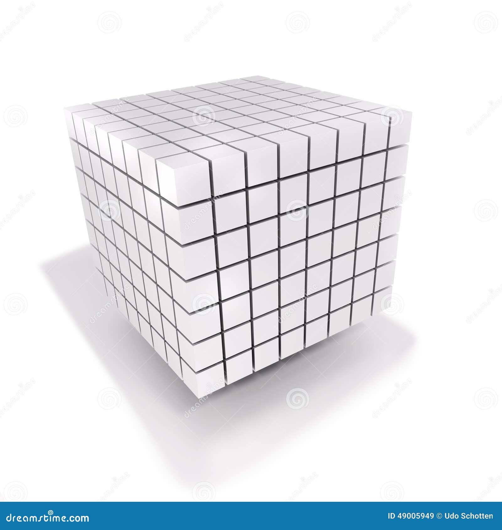 Cube and Dice Made of Many Small Cubes Stock Illustration ...