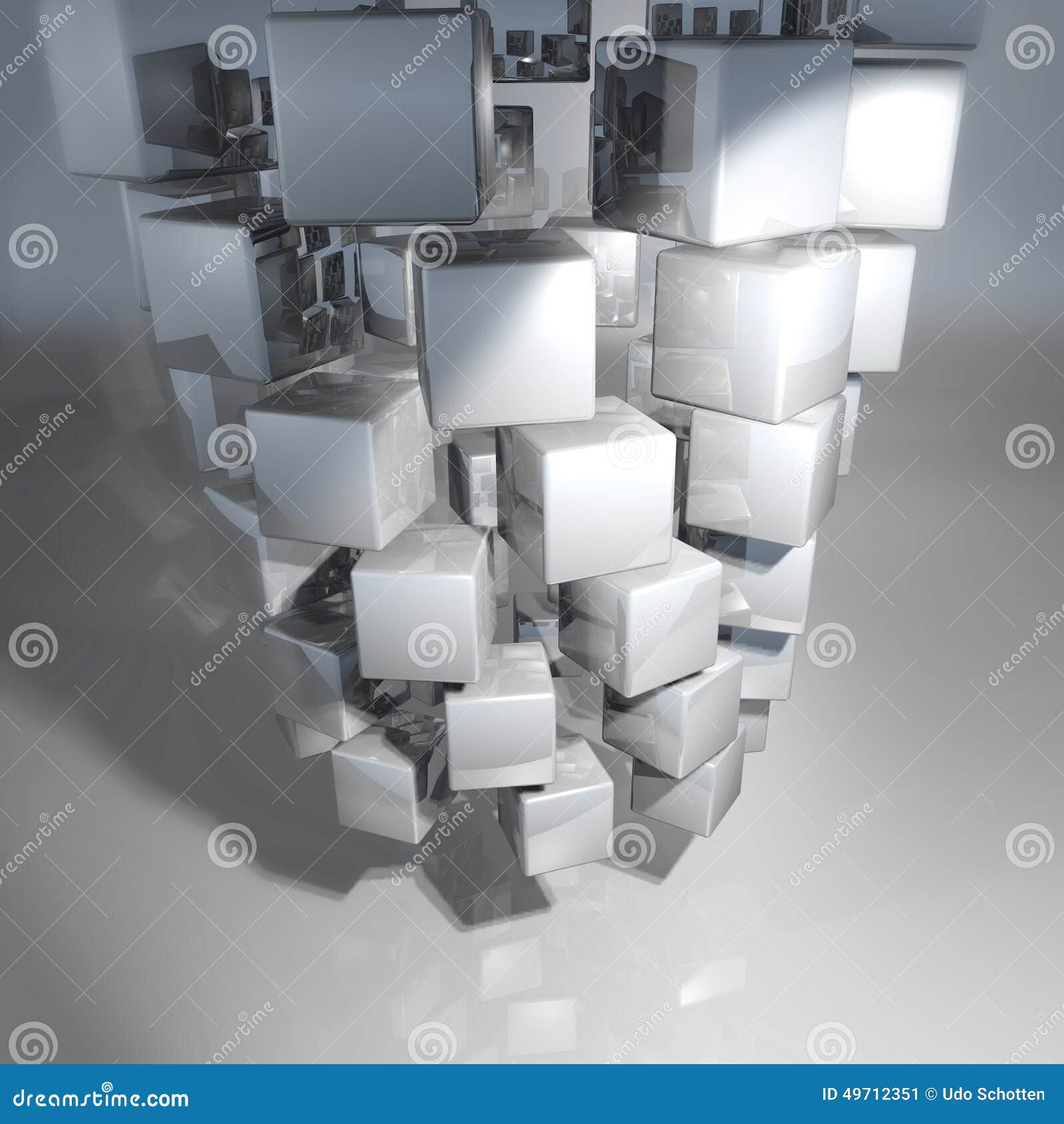 Cube and Dice Made of Many Small Cubes Stock Illustration ...