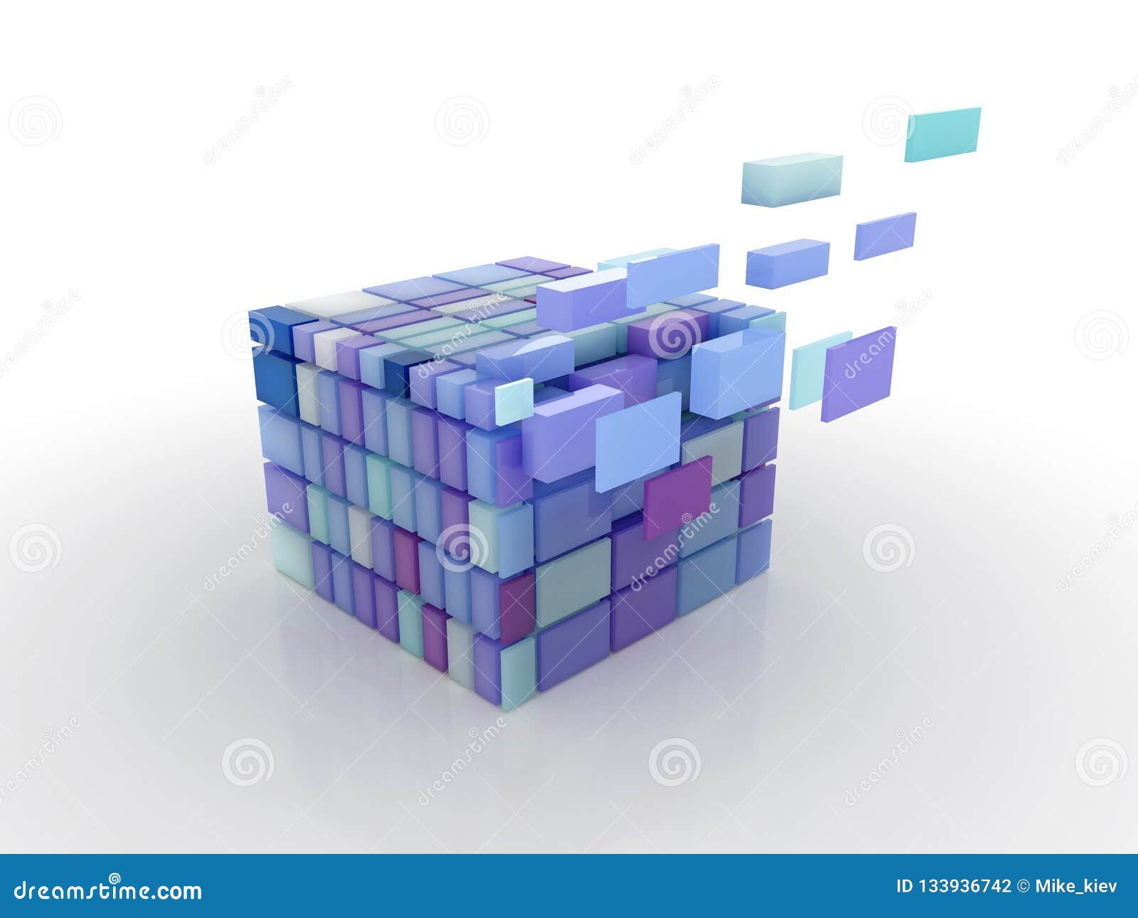Cube divided into parts stock illustration. Illustration of business ...