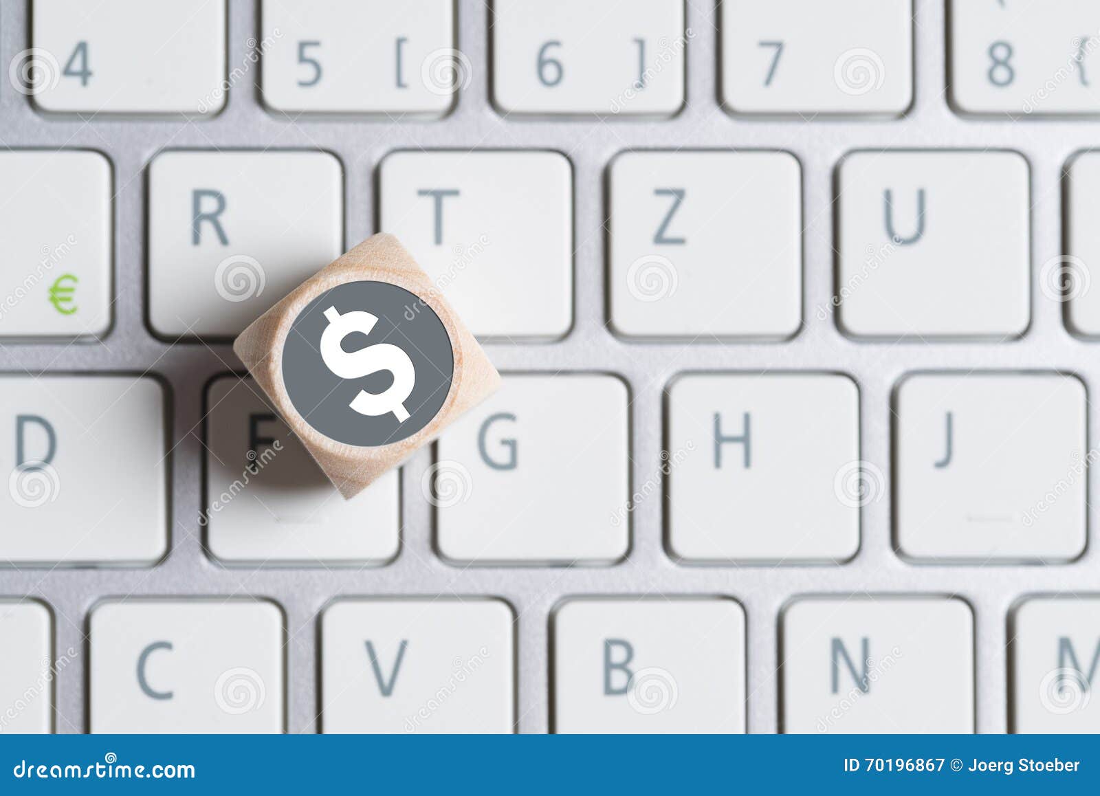 Cube with a Dollar Symbol on Top of a Keyboard Stock Image - Image of ...