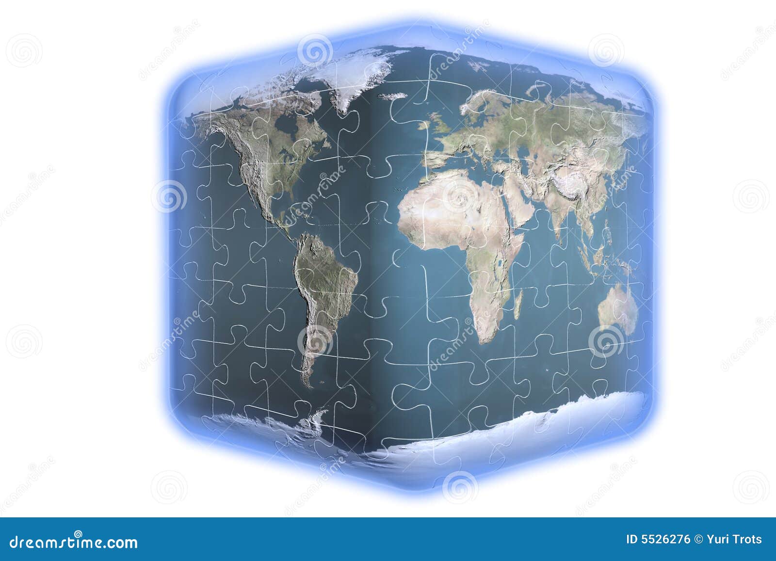Cube earth puzzle stock illustration. Illustration of world - 5526276