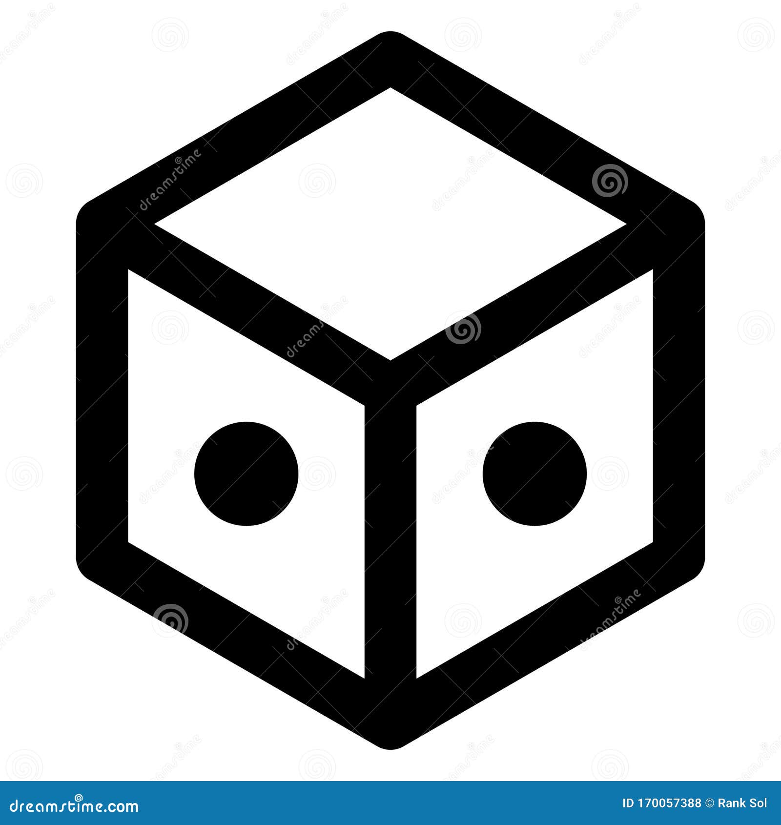 Cube, Edge Bold Vector Icon Which Can Be Easily Modified or Edited ...