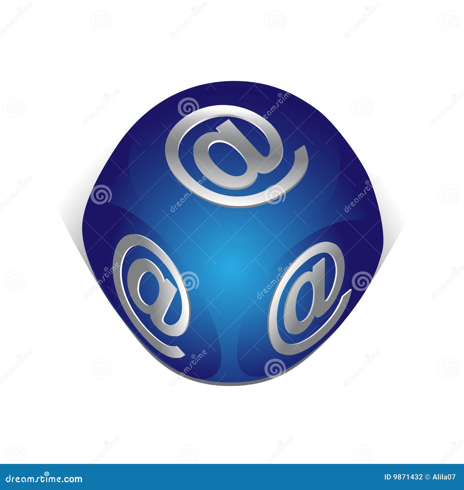 Cube with email icon stock vector. Illustration of alert - 9871432