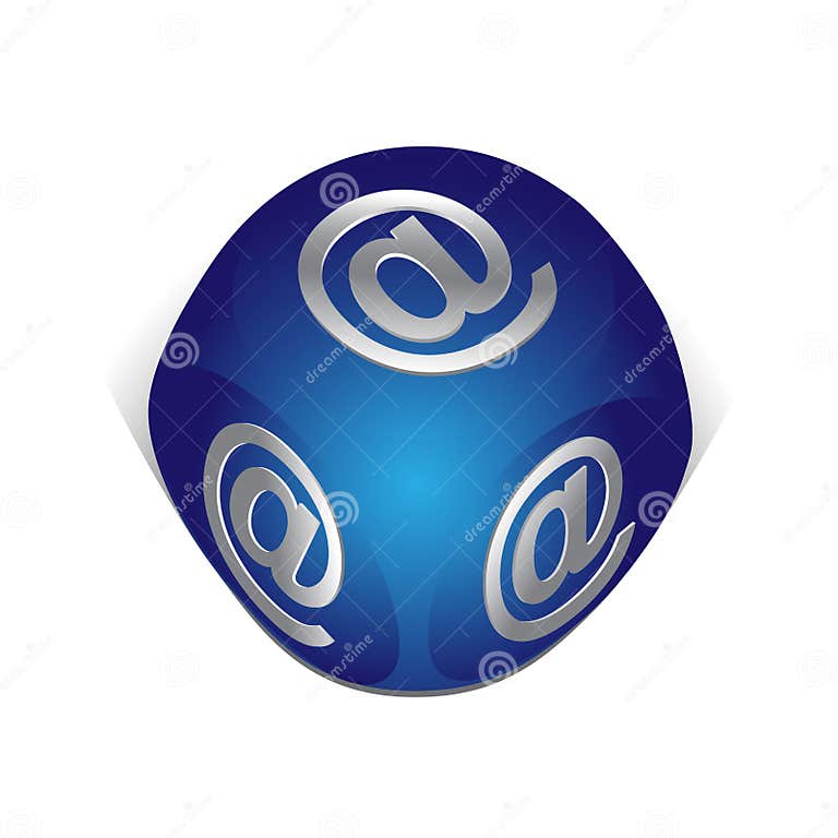 Cube with email icon stock vector. Illustration of alert - 9871432