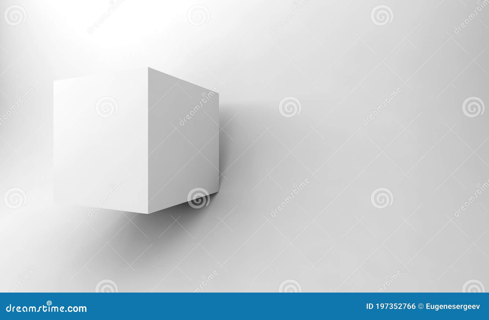 Cube in an Empty Room. 3d Rendering Illustration Stock Illustration ...