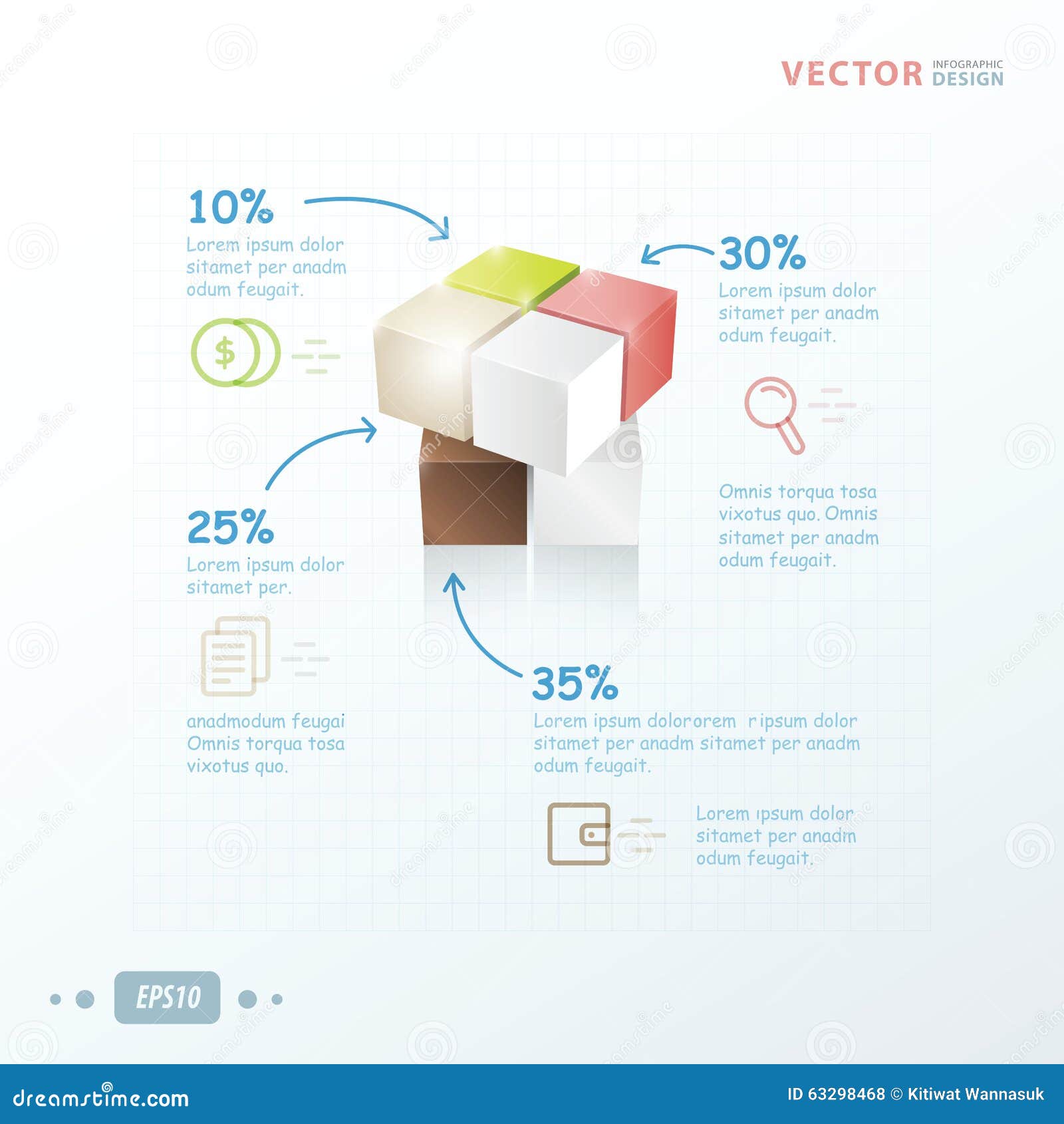 Cube En Calibre 3D Infographic Illustration de Vecteur - Illustration ...