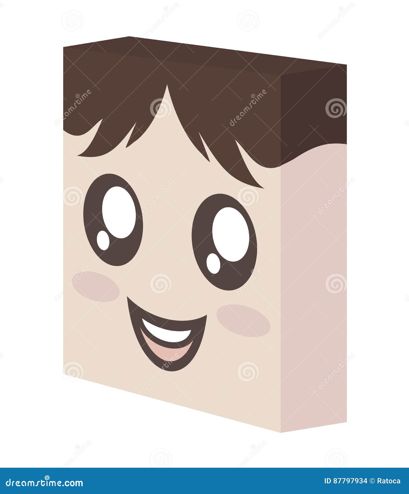 Cube face draw stock vector. Illustration of emoji, smiley - 87797934