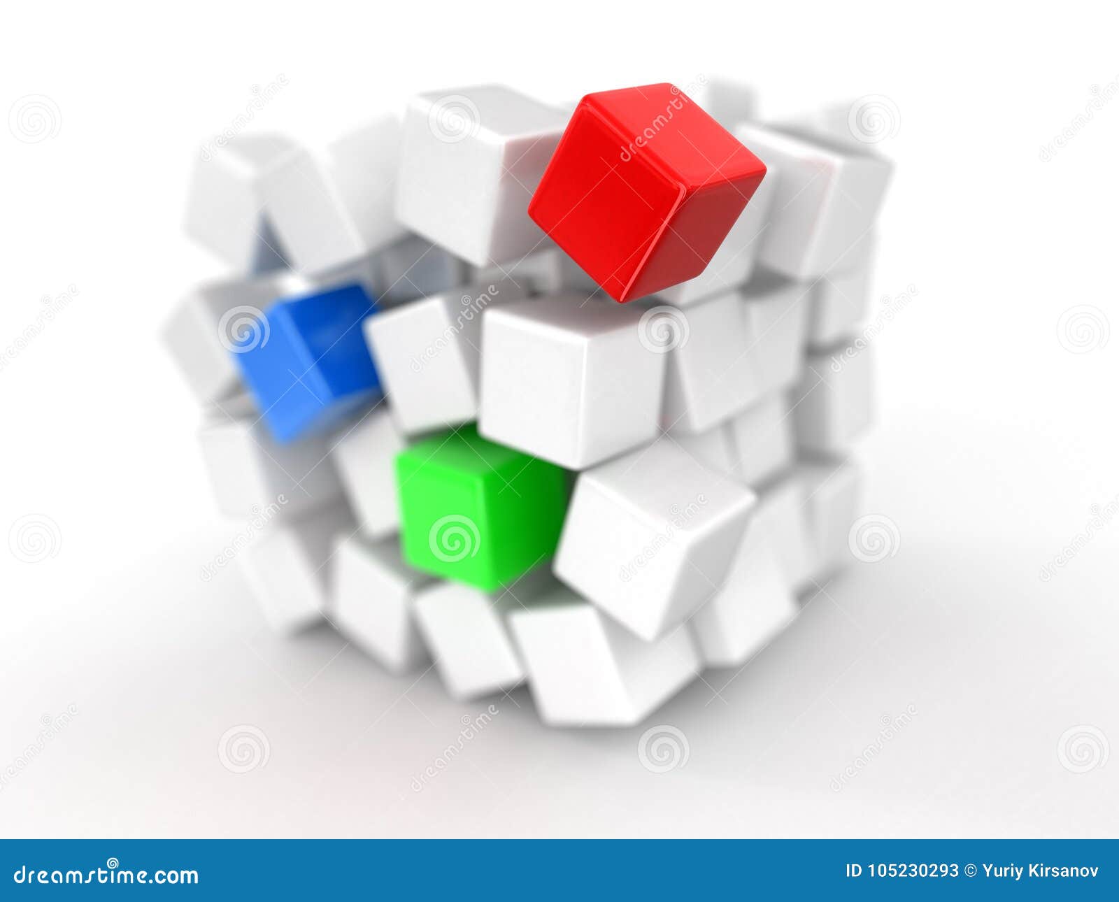 Cube falls apart stock illustration. Illustration of fall - 105230293