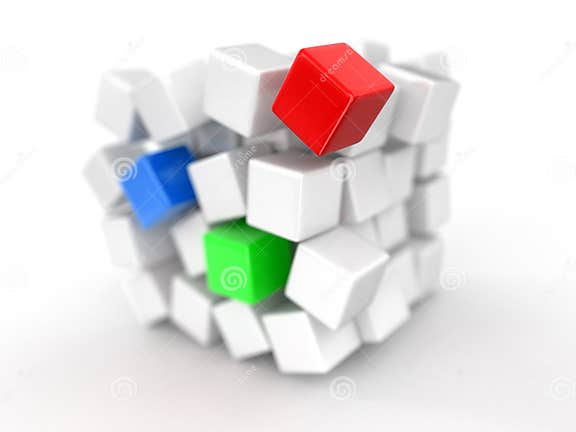 Cube falls apart stock illustration. Illustration of fall - 105230293