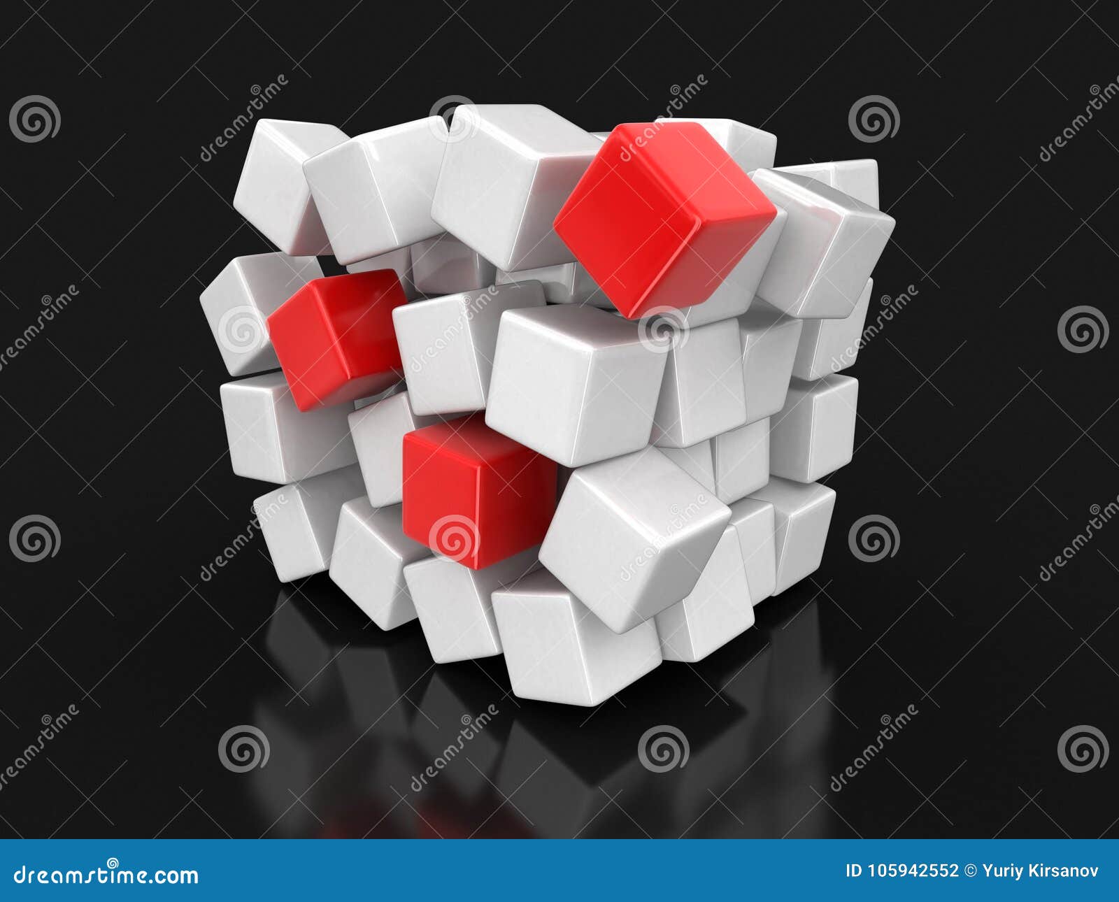 Cube falls apart stock illustration. Illustration of container - 105942552