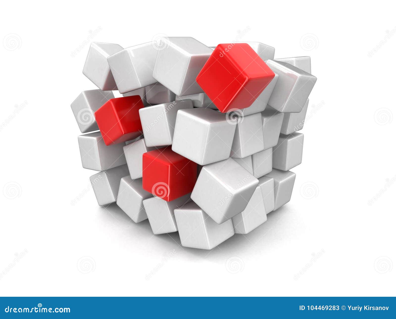Cube falls apart stock illustration. Illustration of design - 104469283