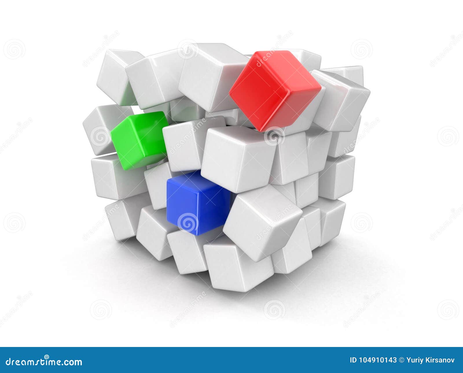 Cube falls apart stock illustration. Illustration of group - 104910143
