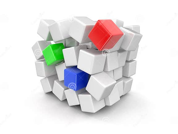Cube falls apart stock illustration. Illustration of group - 104910143