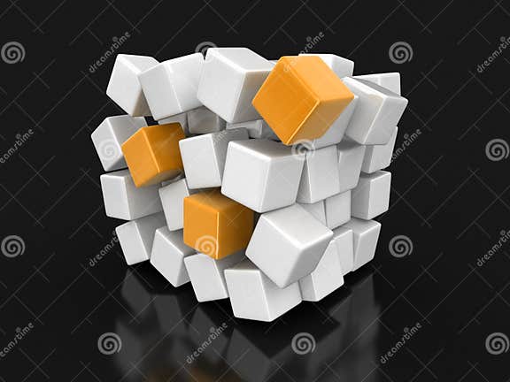 Cube falls apart stock illustration. Illustration of exploding - 106102571