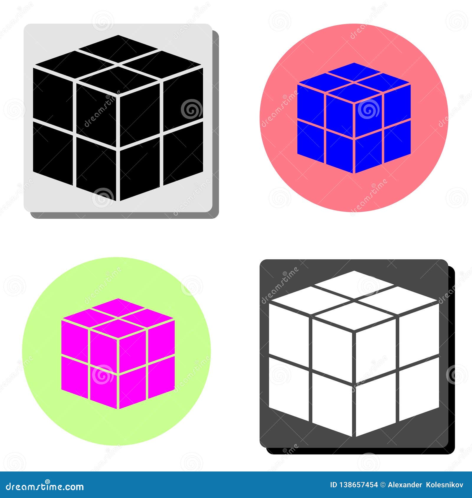 Cube. flat vector icon stock vector. Illustration of object - 138657454