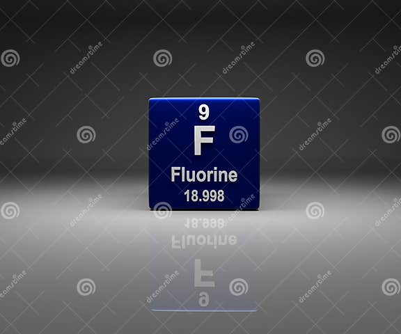 Cube with Fluorine Number 9 Periodic Table Stock Illustration ...